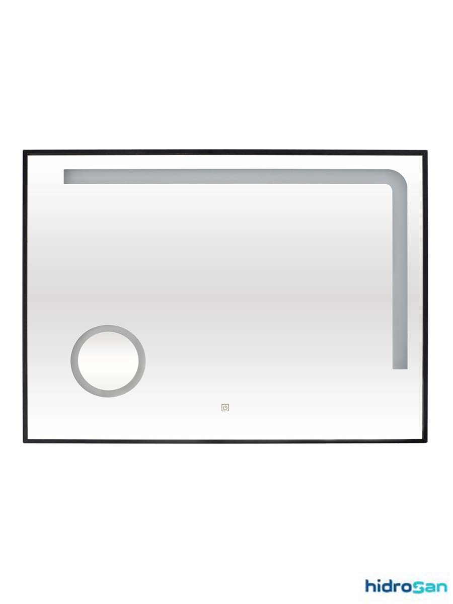 Led ogledalo sa crnim ramom 80x60cm Hidro