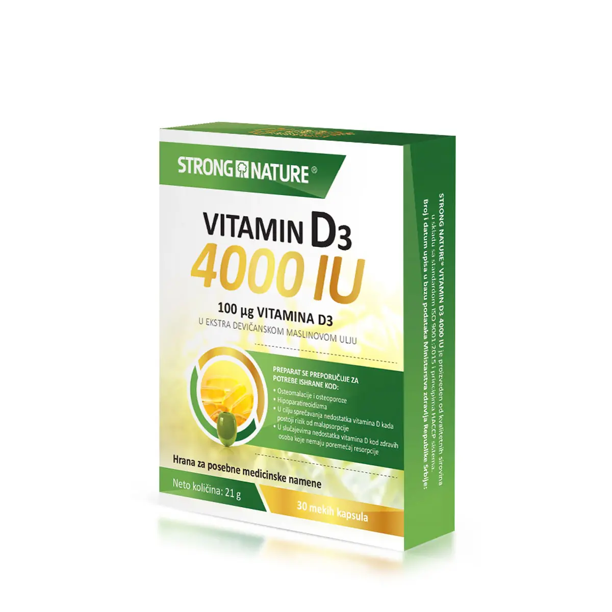 STRONG NATURE Vitamin D3 4000IU 30/1 122743