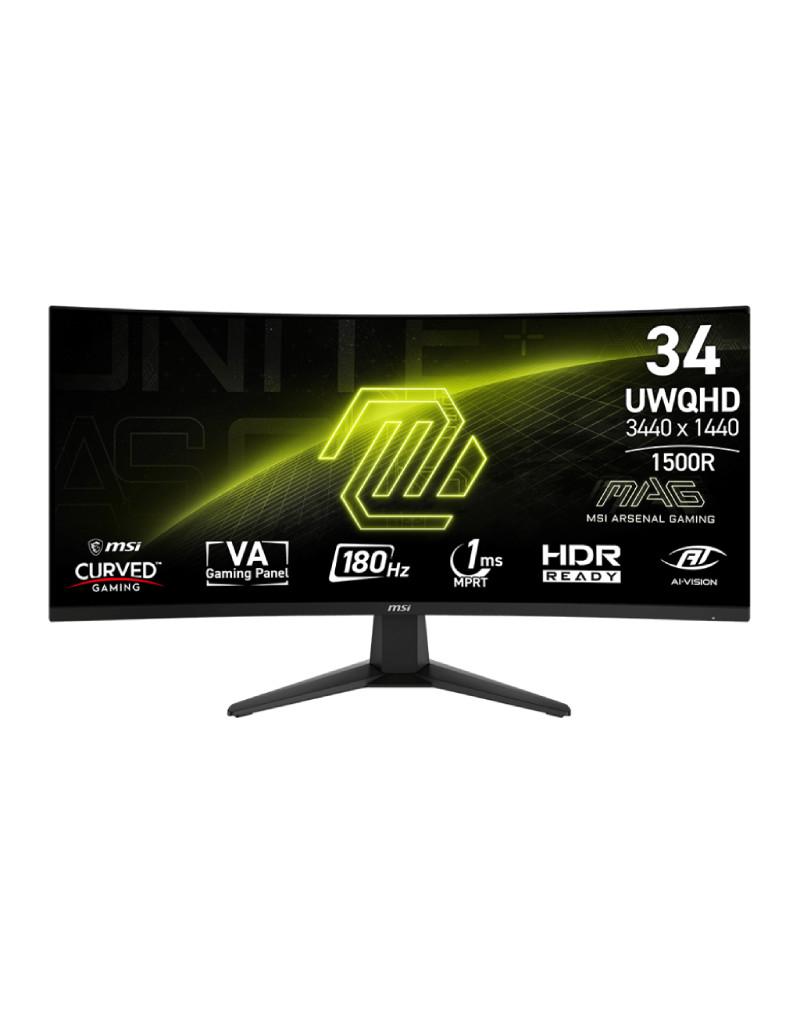 MSI 34" 346CQ MAG UWQHD 3440x1440 VA 180 Hz zakrivljeni gaming monitor