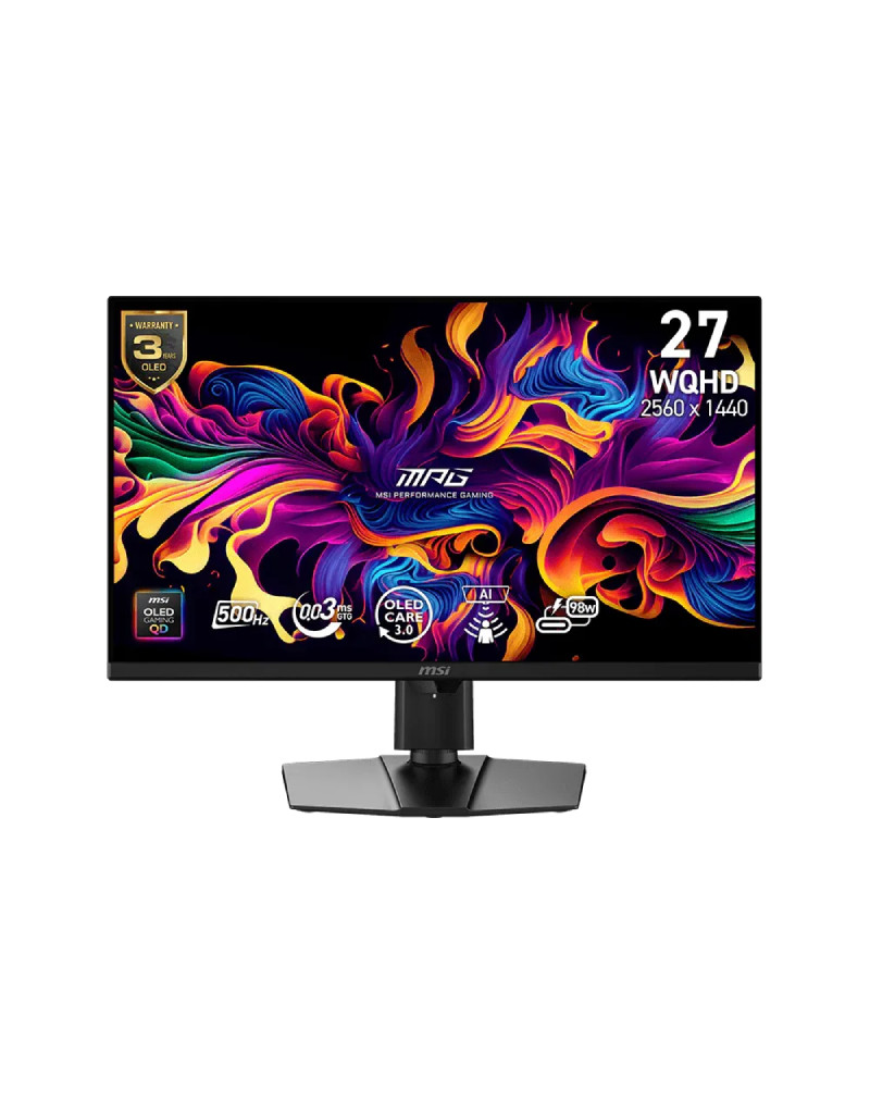 MSI 27" MPG 271QR QD-OLED X50 2560x1440 OLED 500Hz G-Sync gaming monitor