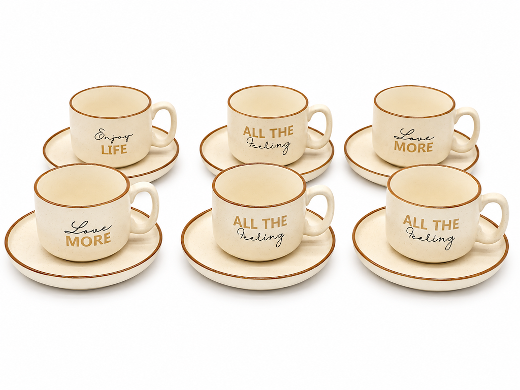 AMC HOME SET ŠOLJA LOVE&LIFE BEŽ 17790