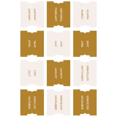 Tabovi za planer Cream and Gold