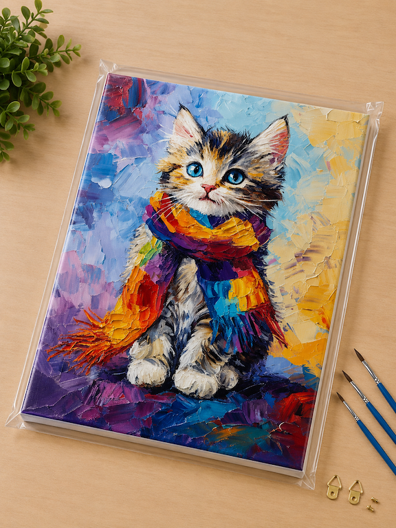 BOJENJE PO BROJEVIMA SET MAČKA 40X50CM *AK