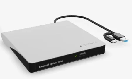 Gembird DVD-USB-031-BW eksterni USB CD/DVD drive Citac-rezac, USB + USB-C, black-white