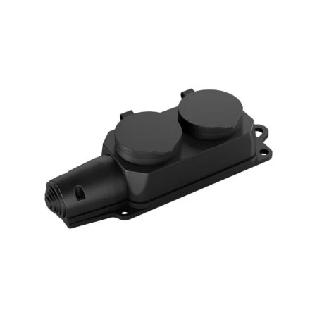 Braytron podsklop sa 2 utičnice IP44 crni ( BY72-01002 )