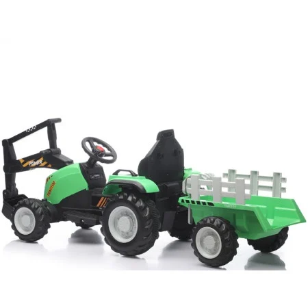 Traktor sa prikolicom i pokretnom kašikom Zeleni ( 13702 )