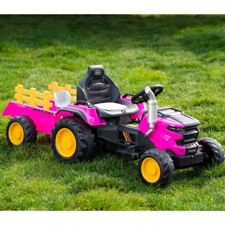 Dečiji traktor sa prikolicom i daljinskim roze ( 13616 )