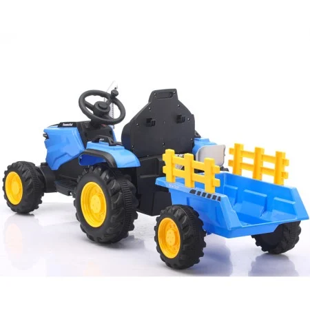 Dečiji traktor sa prikolicom i daljinskim plavi ( 13632 )