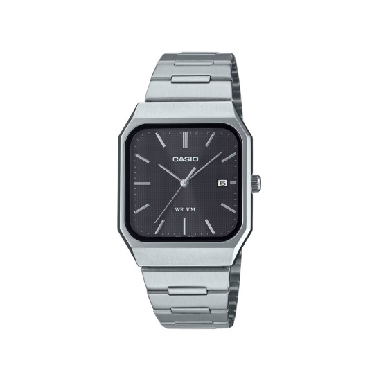 Casio Vintage MTP-B185D-1A unisex sat Square Prestige Black Dial 32mm