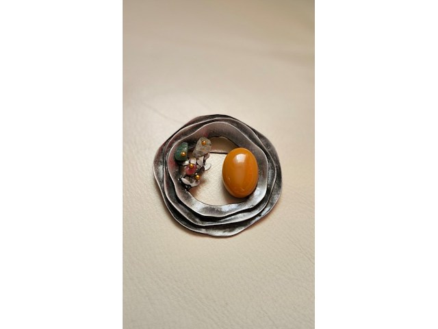 Abstract Artisan Circle Metal pin broš, novo