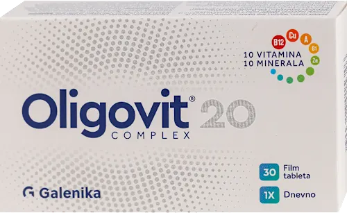 Galenika
Oligovit 20 COMPLEX, 30 kom
Dodatak ishrani