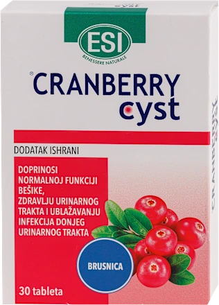ESI
CRANBERRY cyst tablete - brusnica, 30 kom
Dodatak ishrani