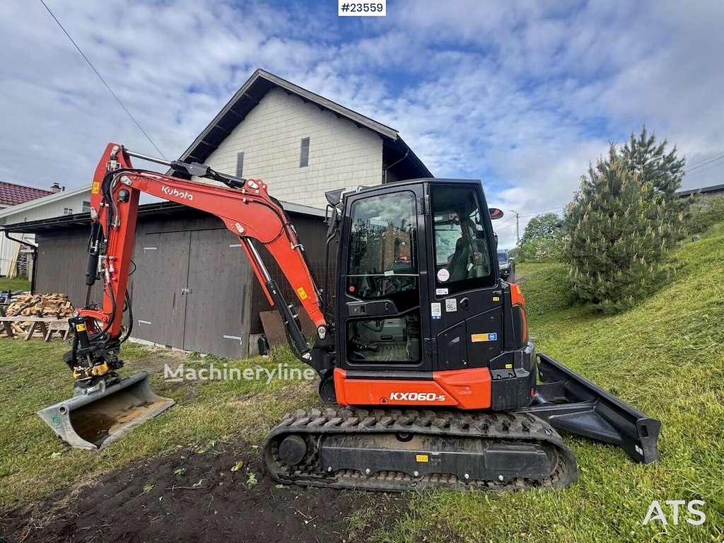 Kubota KX060-5 Beltegraver m/ 3 skuffer, rotortilt og Klype mini bager