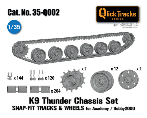 Scale23 35-Q002 K9 Thunder Set - Snap-Fit Tracks & Wheels (for Academy and Hobby 2000 Kits)