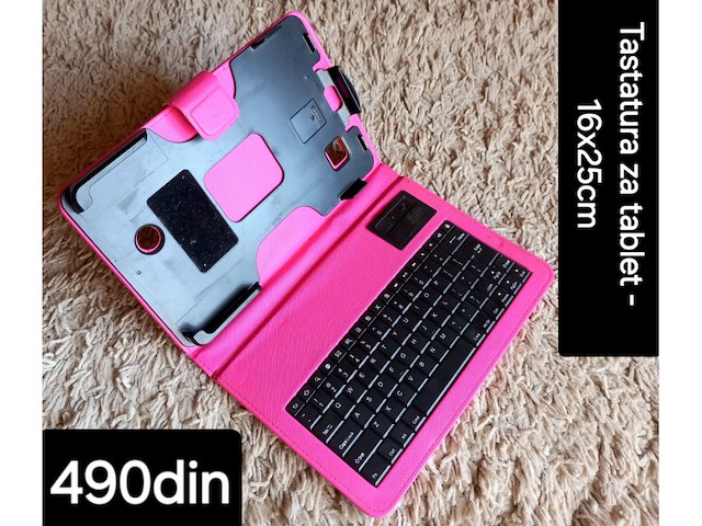 Tastatura futrola za tablet roze 16x25cm