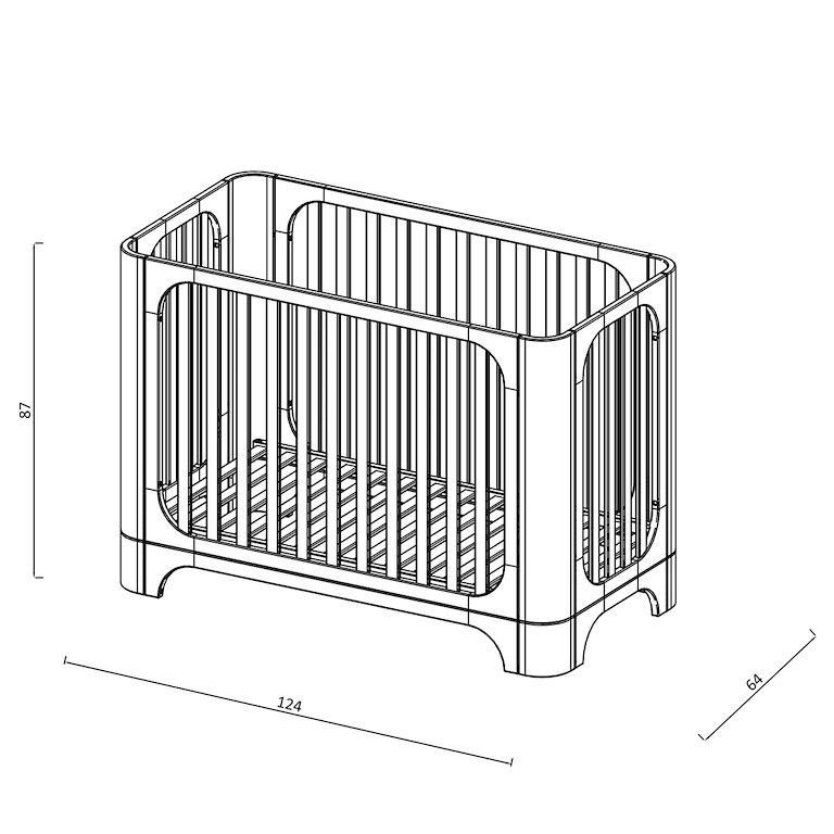 Sol Baby krevetac Sofia, hrast 124x64x87