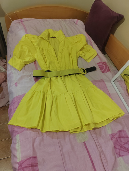 Žuta haljina sa kaišem S/M