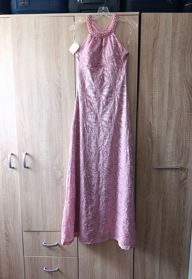 Roze duga cipkana haljina