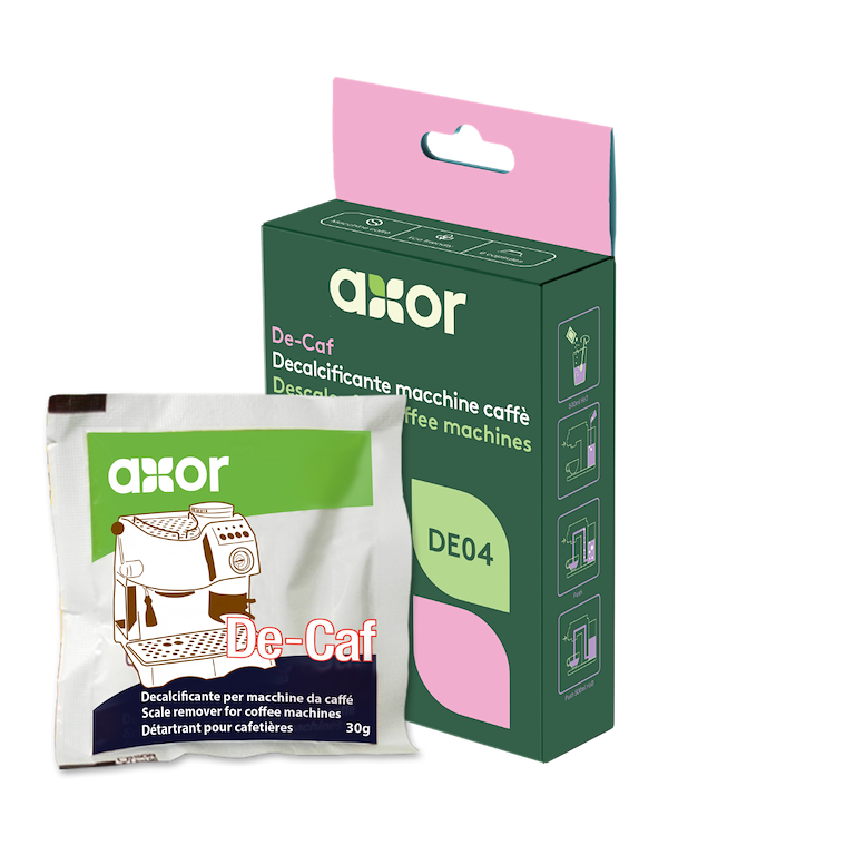 DE-CAF , sredstvo protiv kamenca za kafe aparate, AXOR, SG250, 4/1 ( 4 X30 gr)