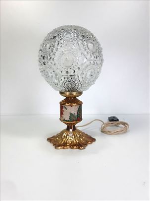 Vintage 70e stona lampa metal/staklo