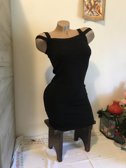 Mango crna haljina 4 bretele S