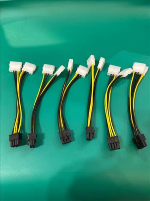 Naponski adapteri 2x molex na 8pin za grafike,novi