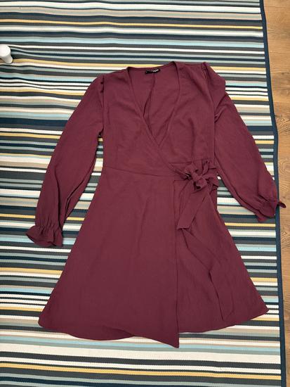 Shein bordo haljina na preklop M