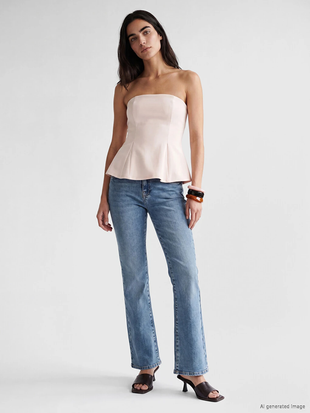 LCW Vision Peplum Korset Bluza Bez Bretela