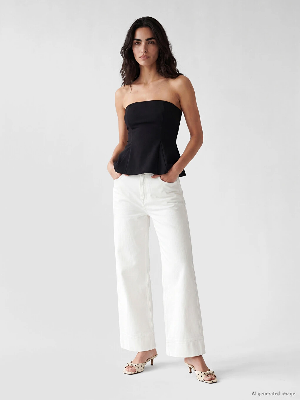 LCW Vision Peplum Korset Bluza Bez Bretela