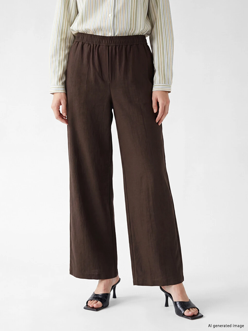 LCW Modest Ženske Pantalone Sa Elastičnim Strukom I Širokim Nogavicama