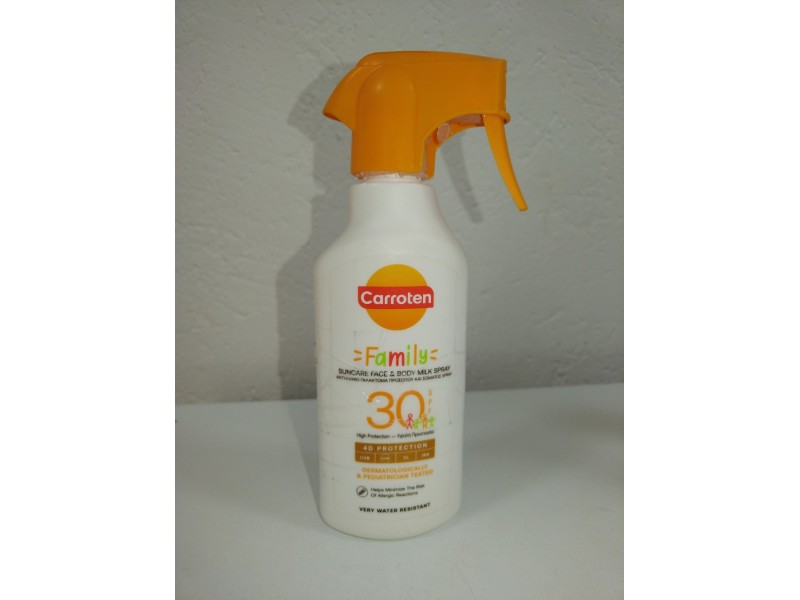 Carroten family face and body milk sprej spf 30