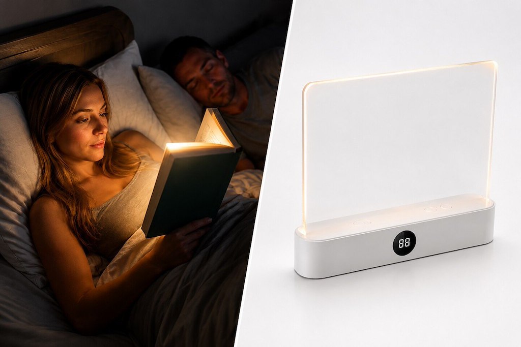 BookliRevoa LED lampa za čitanje sa podesivim osvetljenjem, USB    Bez umora