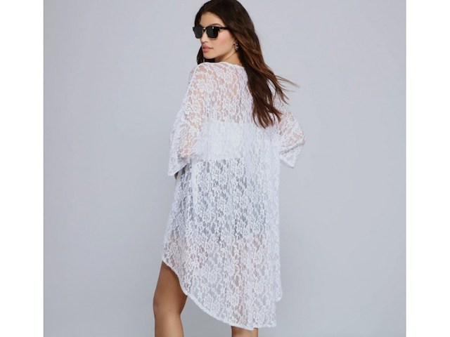 DEENA Vintage Američki Čipkani Ogrtač / Kimono