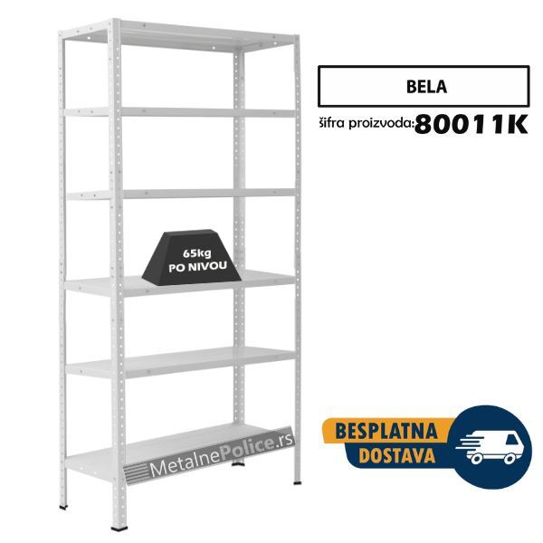 Polica metal-metal 209x100x30 6x65kg