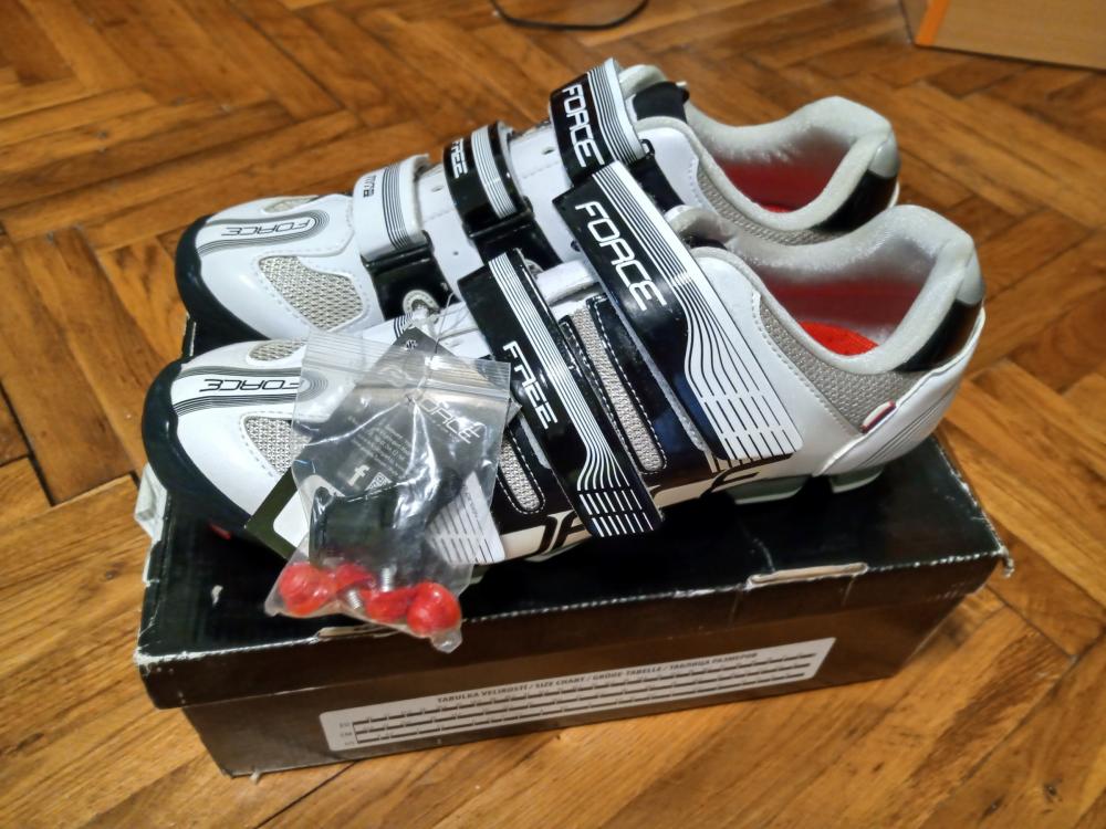 Sprinterice MTB FORCE FREE crno-bele - 48