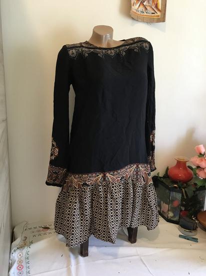Desigual crna haljina sa sarenim XS