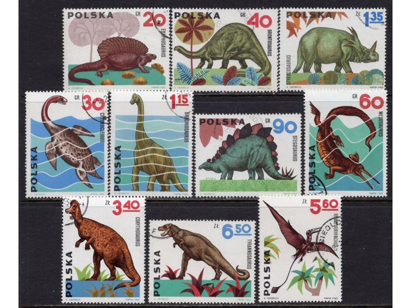 234 - Poljska - Finosaurusi - Fauna - Žigosana serija