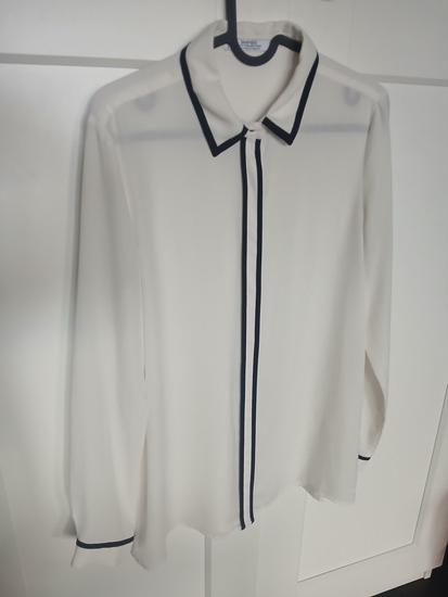 Mango belo-crna polu-providna elegantna kosulja, S