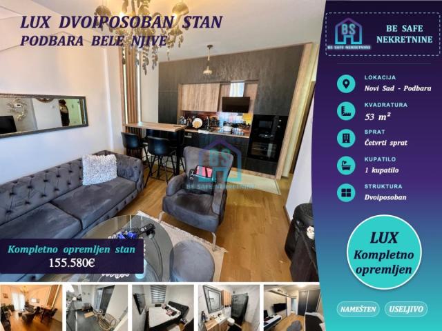 LUX Dvoiposoban stan 53m² – Bele njive (Podbara) – Namešten