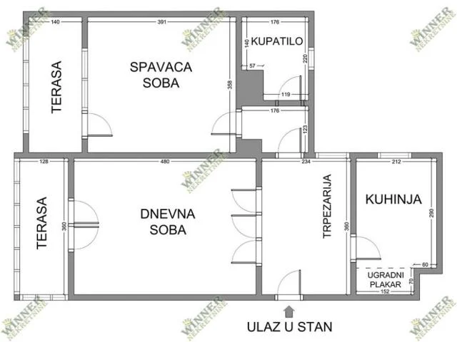 Dvosoban Stan 57m2 – Zemun, Retenzija ID#1442