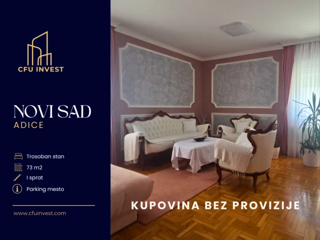 1000026 - Odličan trosoban stan 73m² sa terasom, parkingom i ostavom