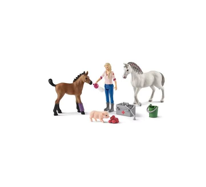 SCHLEICH IGRAČKA VETERINARKA SA KOBILOM I ŽDREBETOM