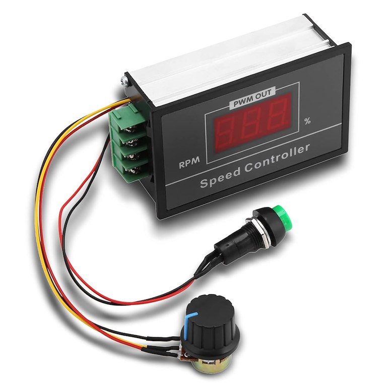 PWM Regulator Brzine DC Motora 6V-60V 30A sa Displejom i Start/Stop Tasterom