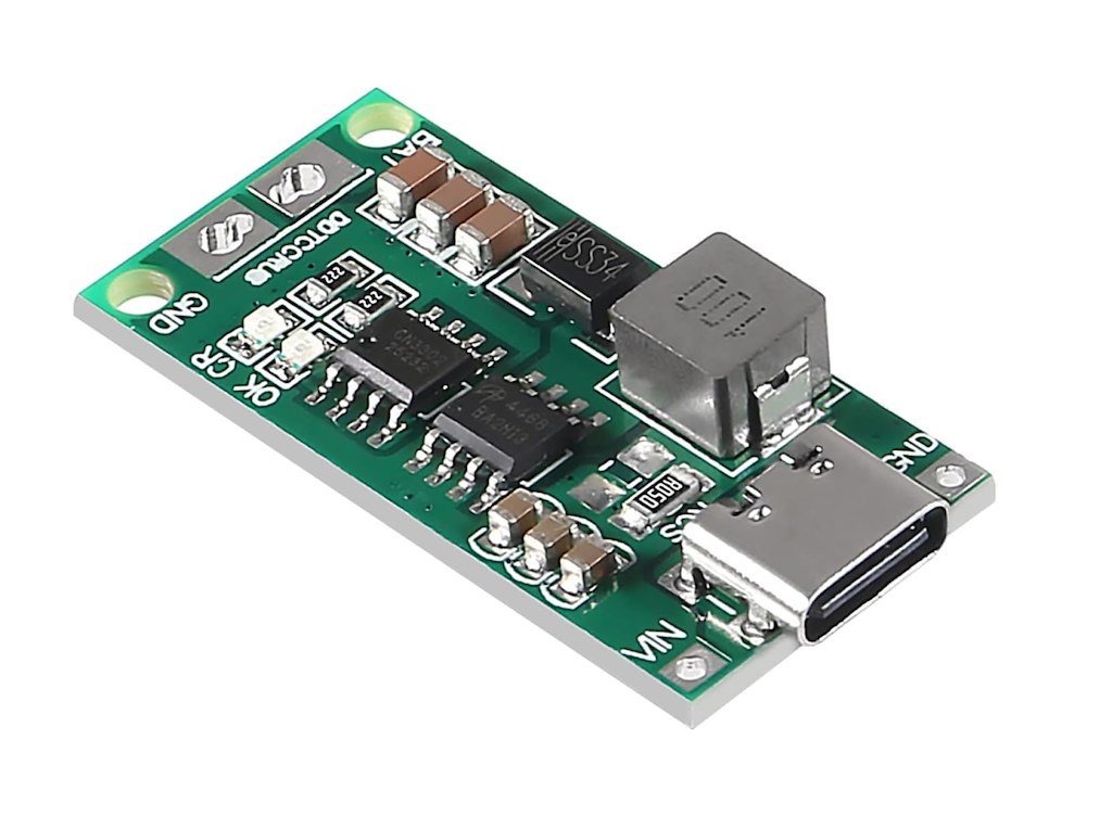 DC-DC Step-Up Modul za Punjenje 18650 Li-Ion Baterija USB-C (2S / 3S / 4S)