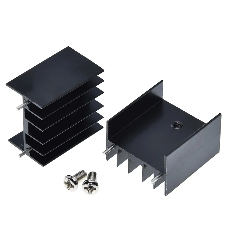 Aluminijumski hladnjak za TO220 tranzistore sa pinovima 25x24x16mm - Crni
