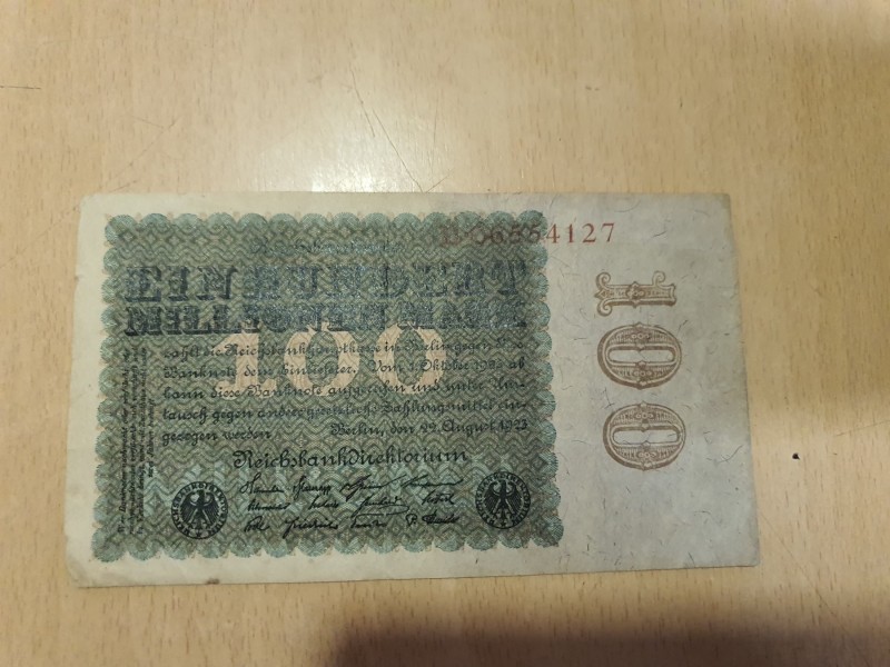 100 miliona maraka nemačka 1923