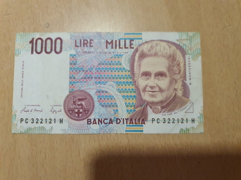 1000 lira Italija 1990