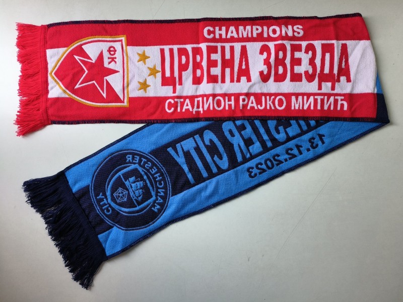 navijački šal crvena zvezda manchester city