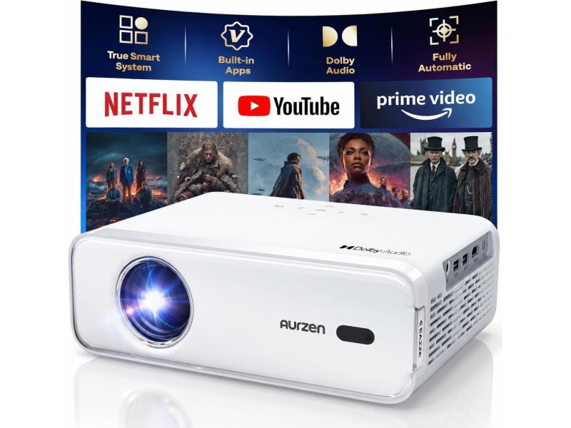 Aurzen EAZZE D1 Smart Projector with WiFi and Bluetooth