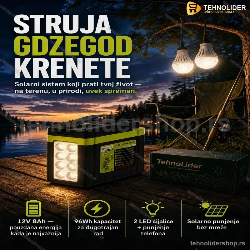 Solarni Prenosivi Sistem GD SUPER (12V 8Ah)